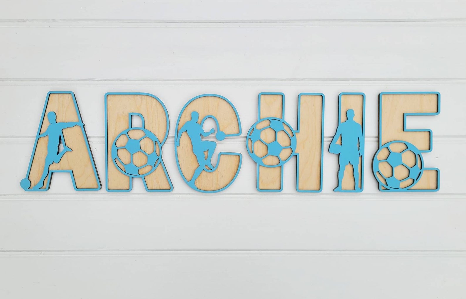 Football Letter Personalised Signs for Kids Room Football - Etsy