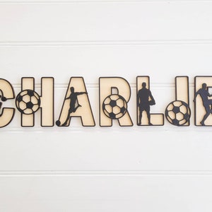 Football Letter Personalised Signs for Kids Room Football Letter Sport ...