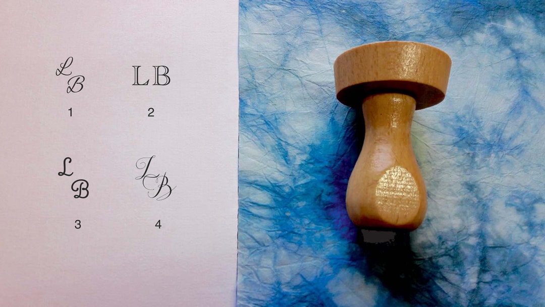 Personalized Stamp With Your Initials, Customizable Stamp, Vintage Wood ...