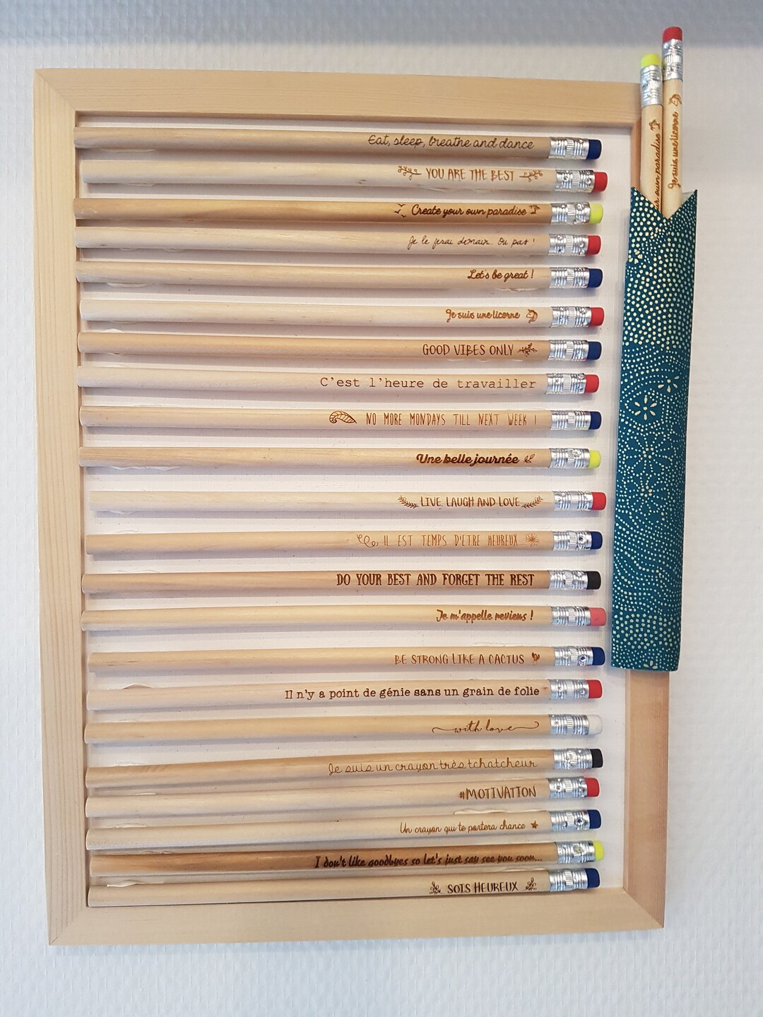 Set of Two Pencils With Quote With Words or Quote Wooden Pencils ...