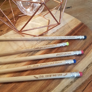 Set of Two Pencils With Quote With Words or Quote Wooden Pencils ...