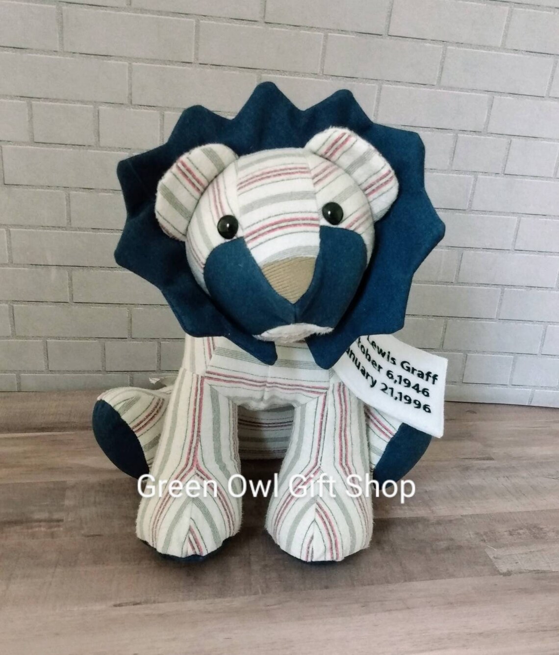 Memory Lion memory Keepsake Lion Custom Stuffed Memory | Etsy