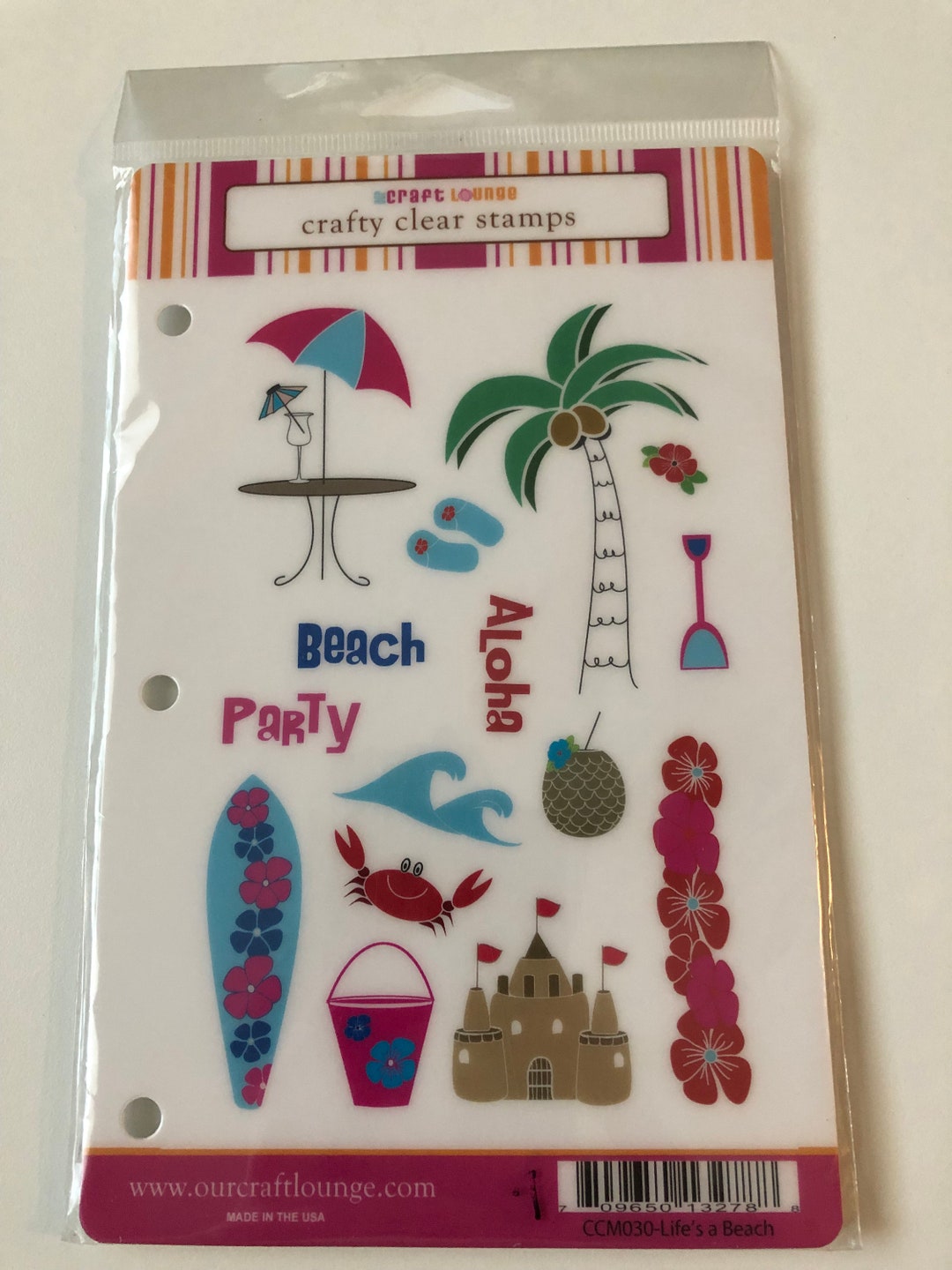 Our Craft Lounge "life's a Beach" Clear Stamp Set, New - Etsy