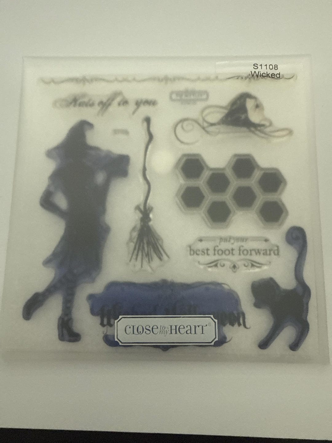 Close to My Heart "wicked" Clear Acrylic Stamp Set S1108, Slightly Used ...