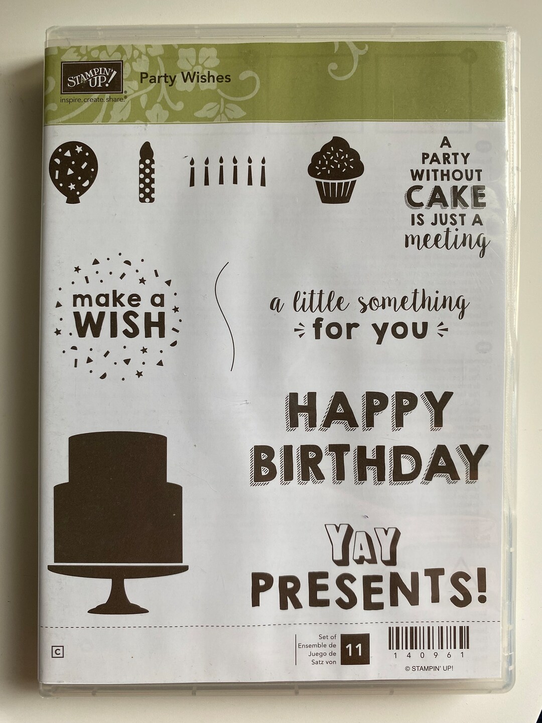 Stampin' up "party Wishes" Cling Rubber Stamp, New - Etsy