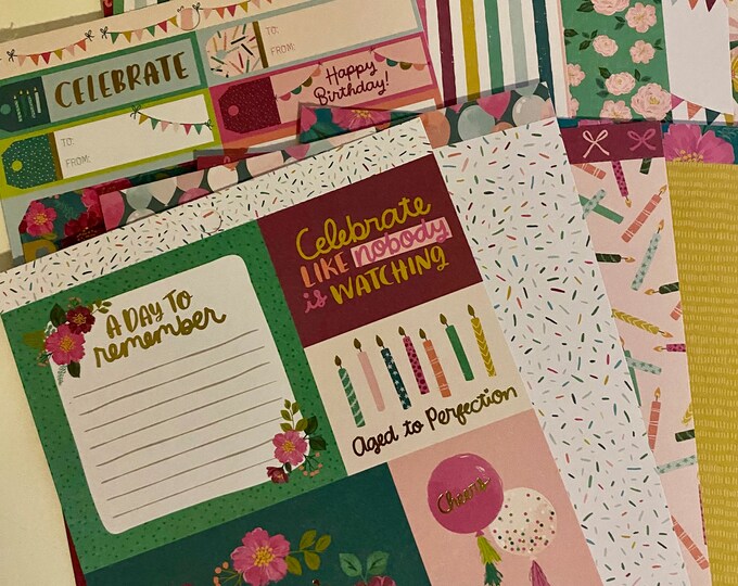 Pink Paislee "and Many More" Single Sided Scrapbooking Paper, 6 X 8, 12 ...