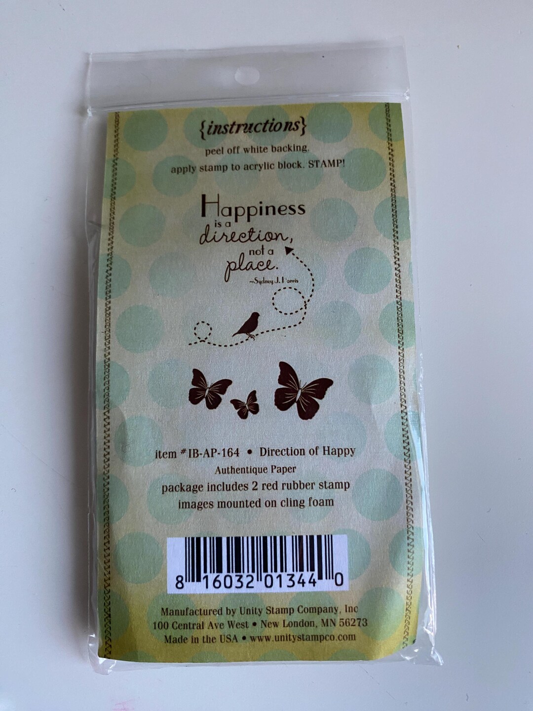 Unity Stamp Co. "direction of Happy" Rubber Stamp Set, Slightly Used - Etsy