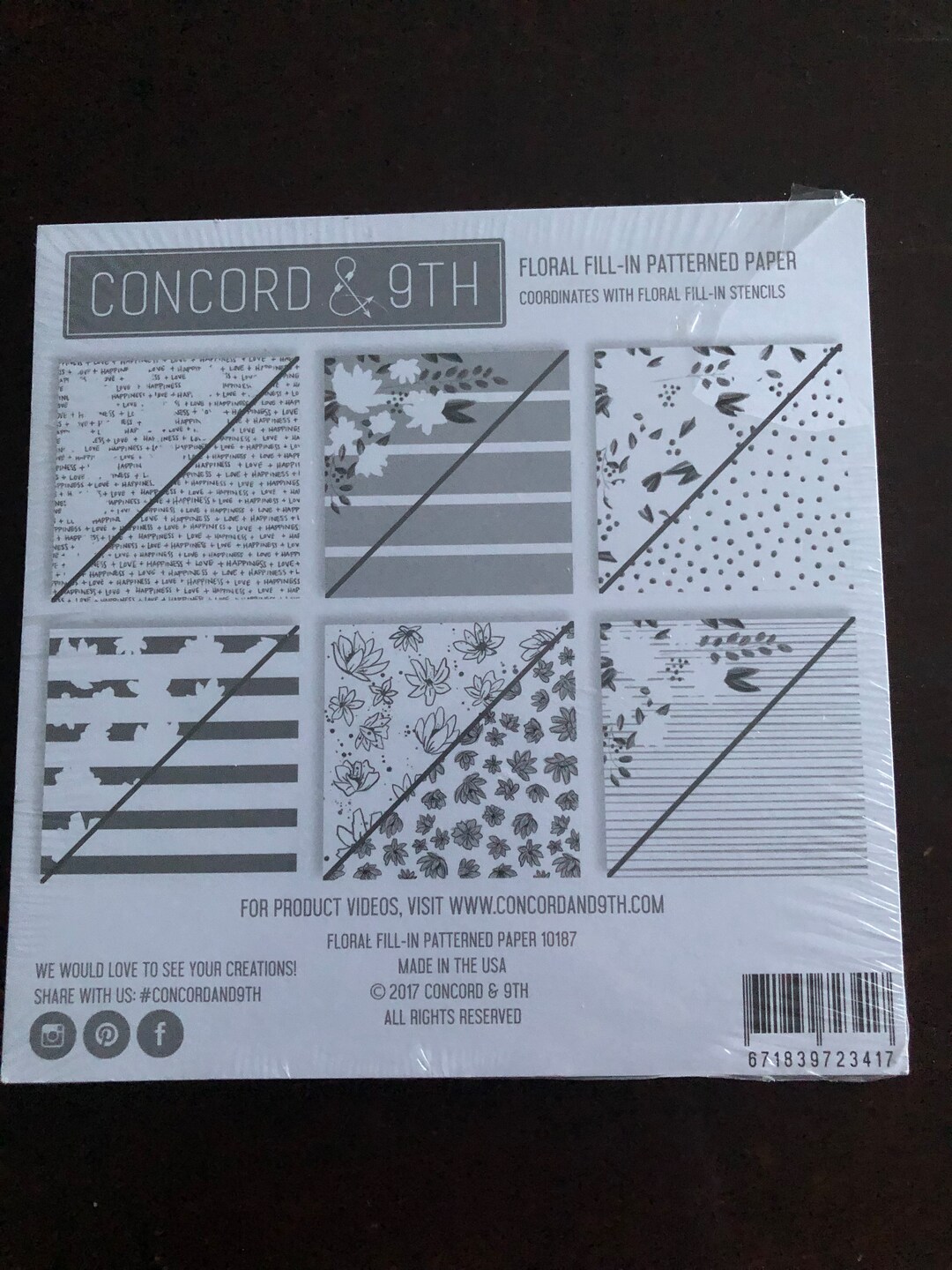 Concord and 9th "floral Fill-in" Patterned Paper, 6x6, 24 Sheets, New ...