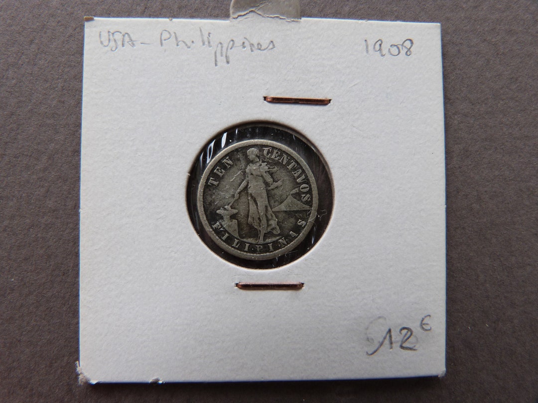 PHILIPPINES / UNITED STATES 10 Centavos 1908 Silver Quality - Etsy