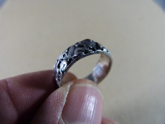 RING Rabbits and birds Solid silver hallmark .925 Wed… - Gem