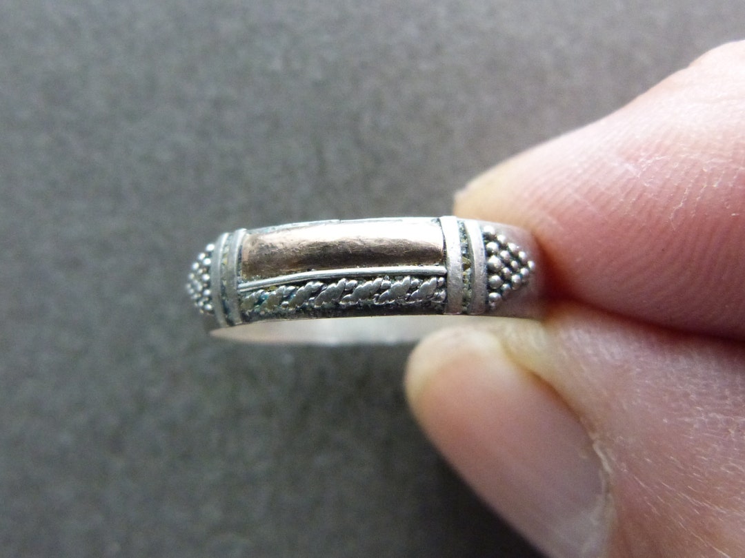 Vintage Gold & Sterling Silver .925 Ring Size 7.5 Hallmarked - Etsy