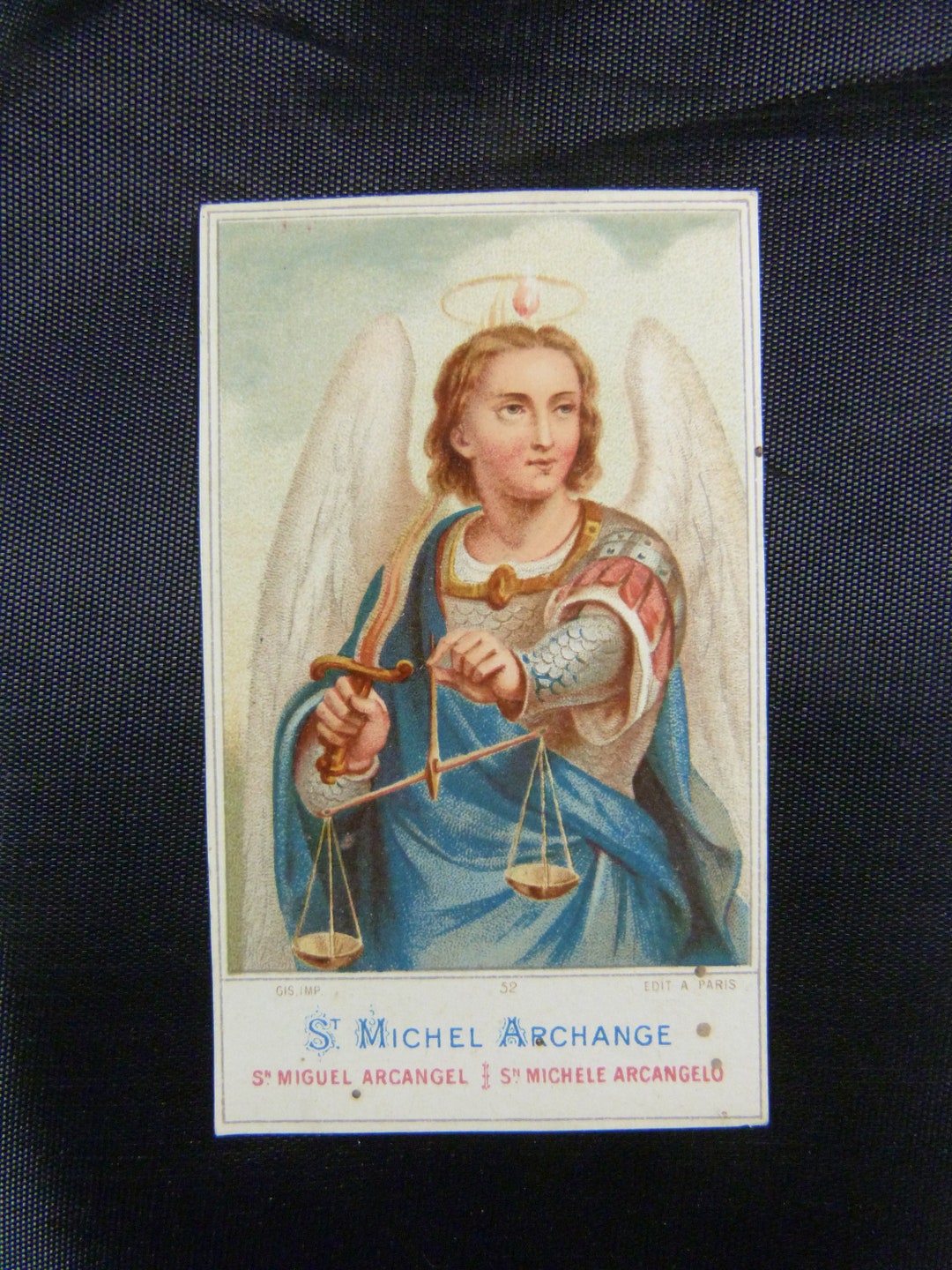 Saint Michael the Archangel Old Pious Image, Religious Card, Prayer ...