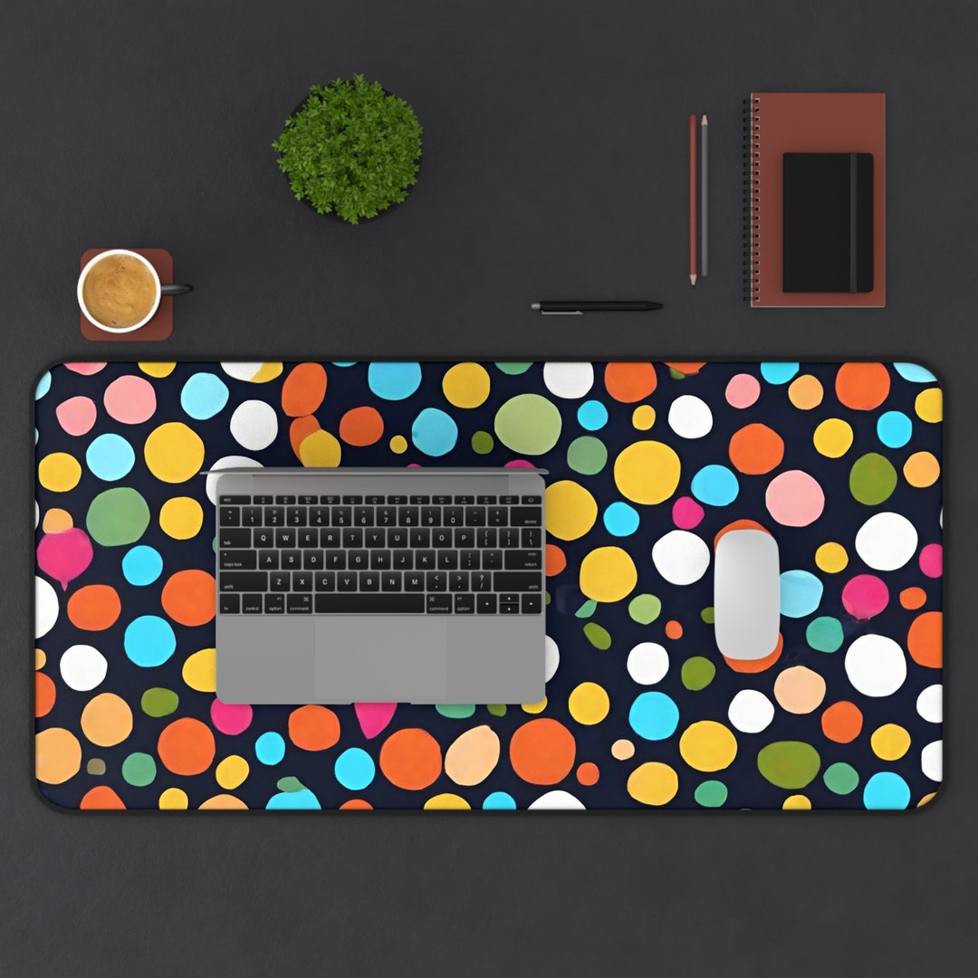 Polka Dot Desk Mat, Large Mouse Pad, Cute Desk Mat, Aesthetic Desk Mat ...