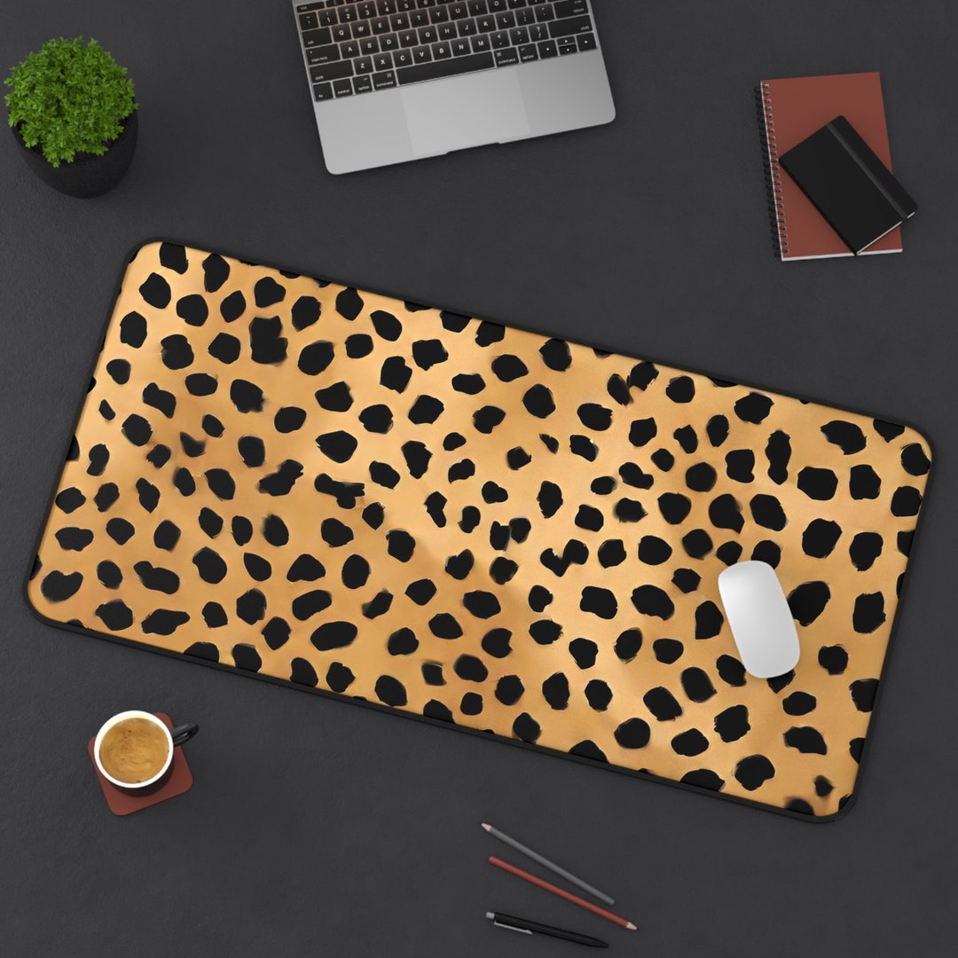 Cheetah Print Desk Mat- XXL Mouse Pad- Animal Print- Office Suppliles ...