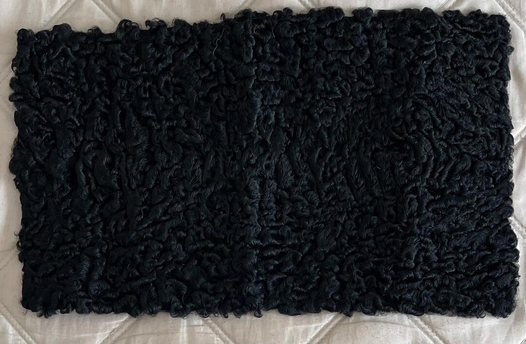 Piece of Black Curly Lamb Fur - Karakul - Etsy