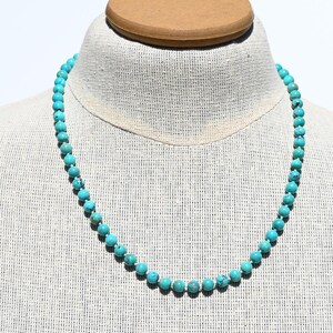 Hand Knotted Natural Kingman Turquoise Necklace With Gold Filled Clasp ...