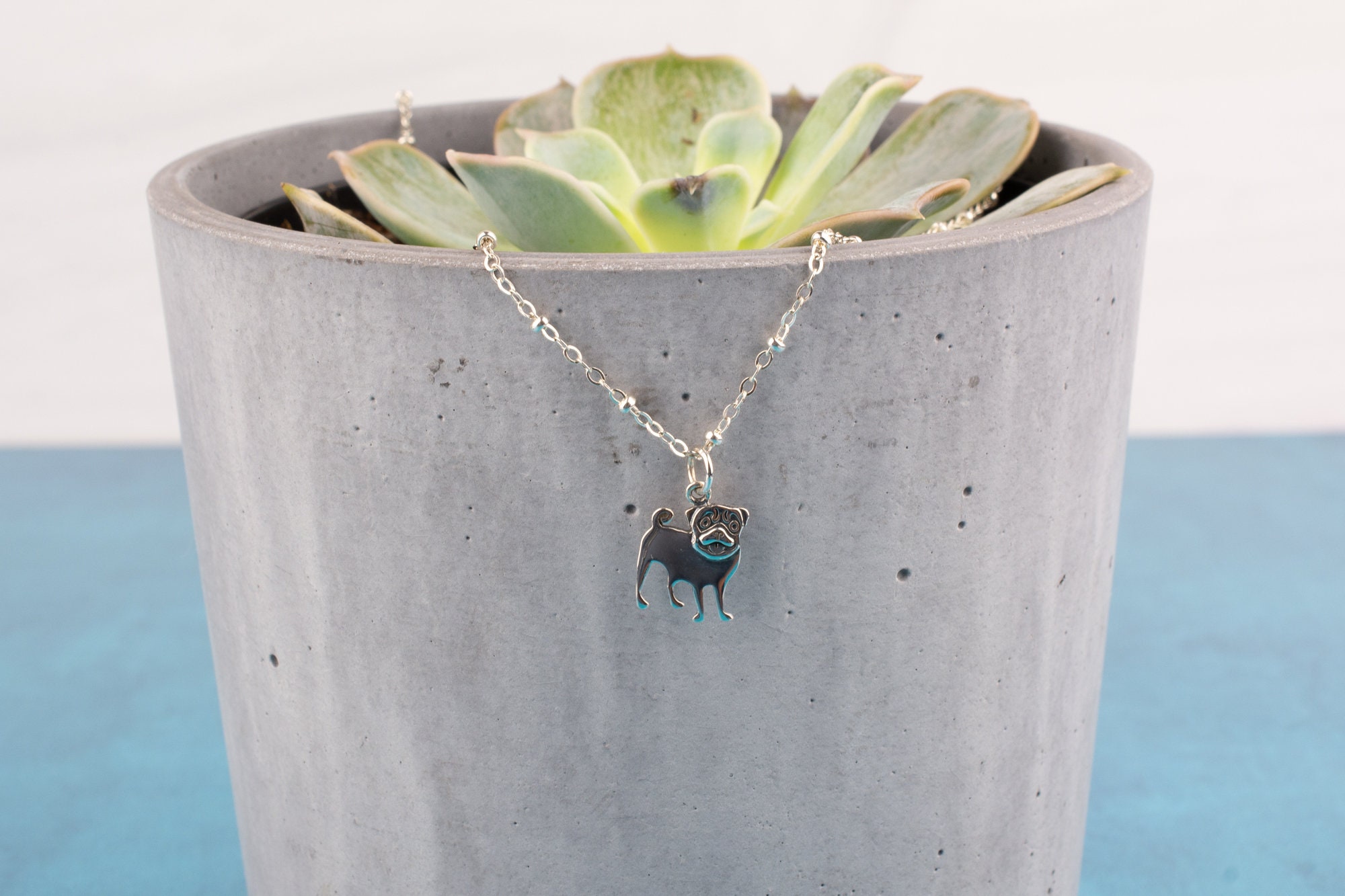 PUG Necklace Sterling Silver Women's Necklace Sterling | Etsy