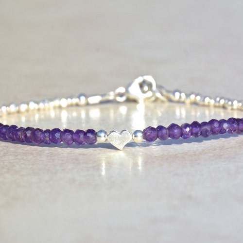 Amethyst Bracelet February Birthstone Bracelet Gemstone - Etsy