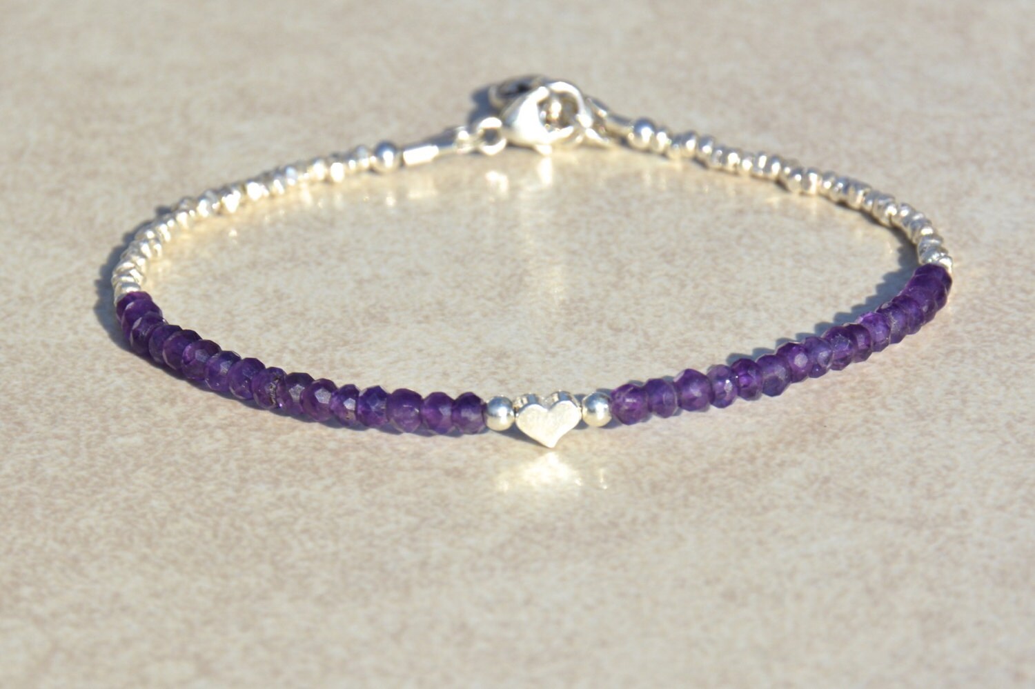 Amethyst Bracelet, February Birthstone Bracelet, Gemstone Jewelry ...