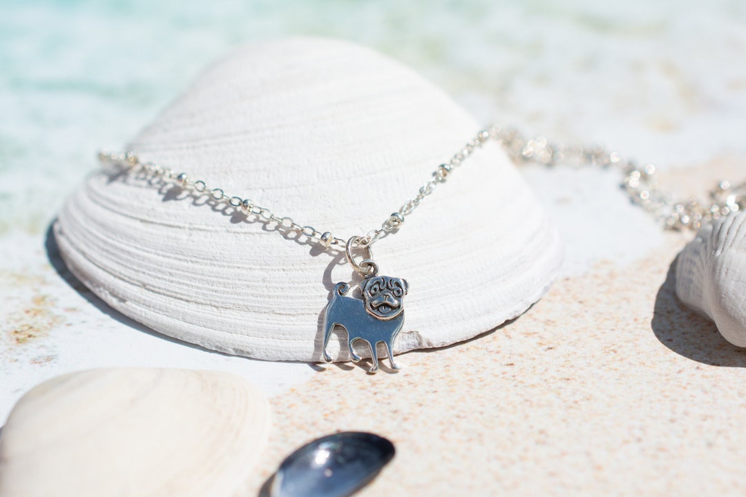 PUG Necklace, Sterling Silver Women's Necklace, Sterling Silver Charm ...