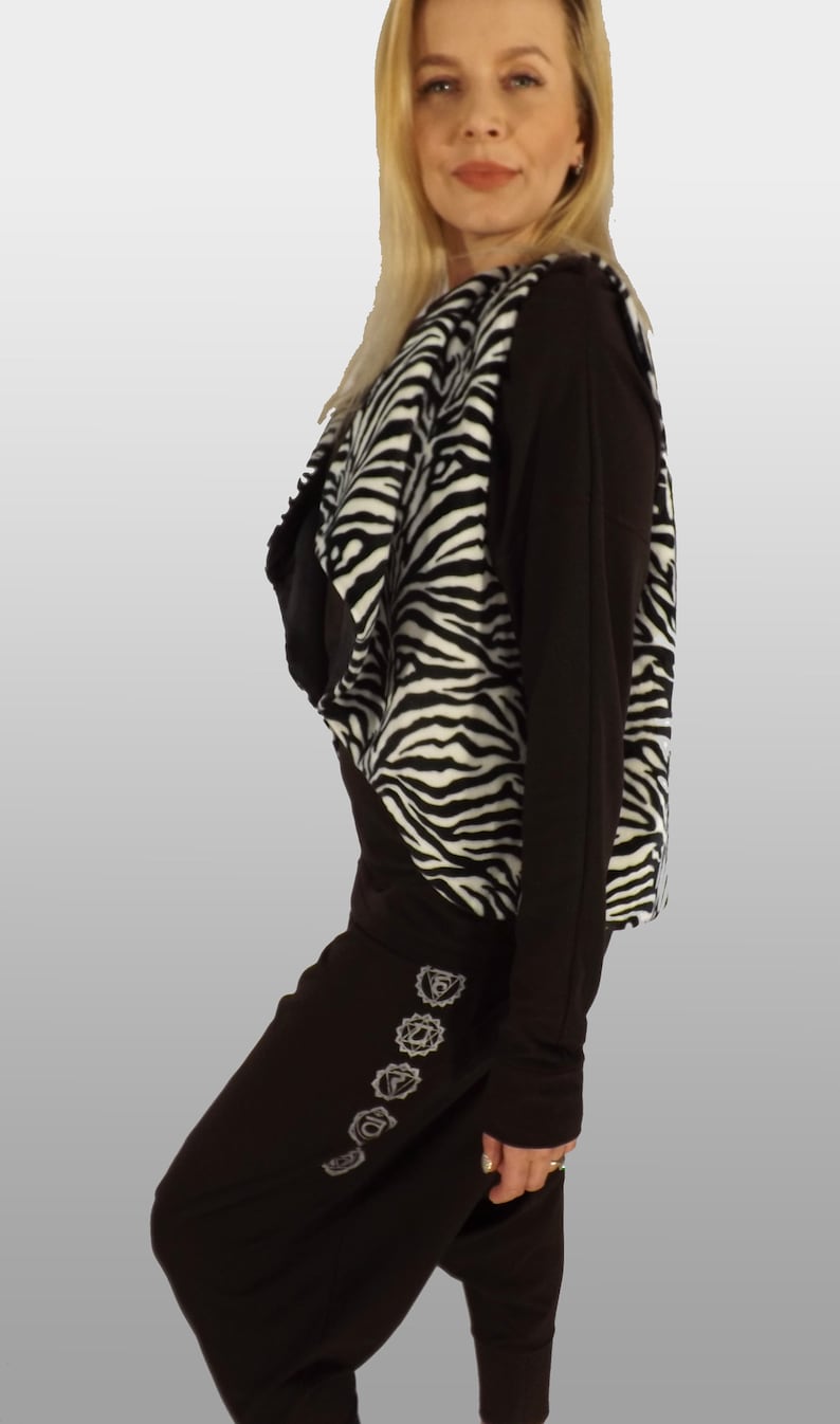 Women's Animal Print Vest, Zebra Open Front Boho Sleeveless Jacket, Fox ...