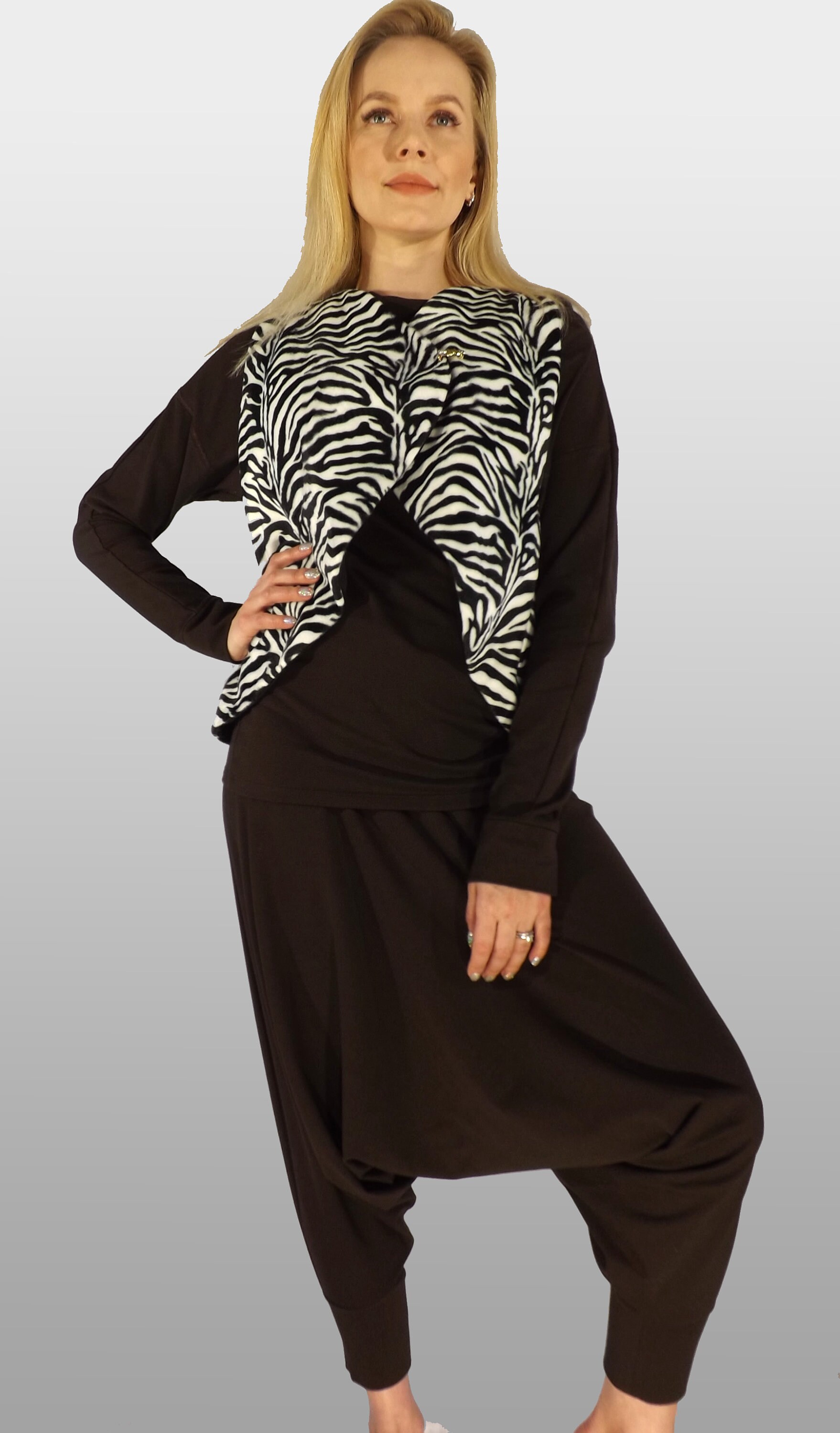 Women's Animal Print Vest, Zebra Open Front Boho Sleeveless Jacket, Fox ...