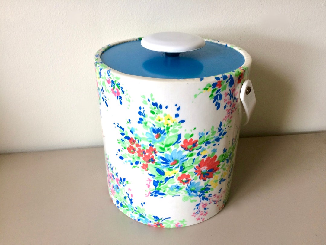 Vintage Floral ICE BUCKET Vinyl Wrap 1970's Retro Party MCM - Etsy