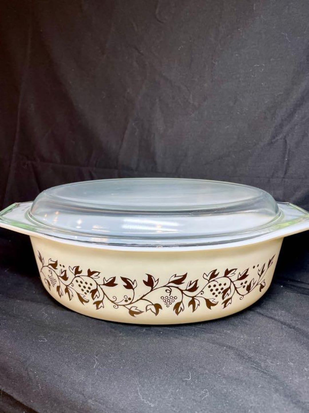 PYREX Golden Grapes Vintage Oval Casserole Dish With Lid 2.5 Qt. 045 - Etsy