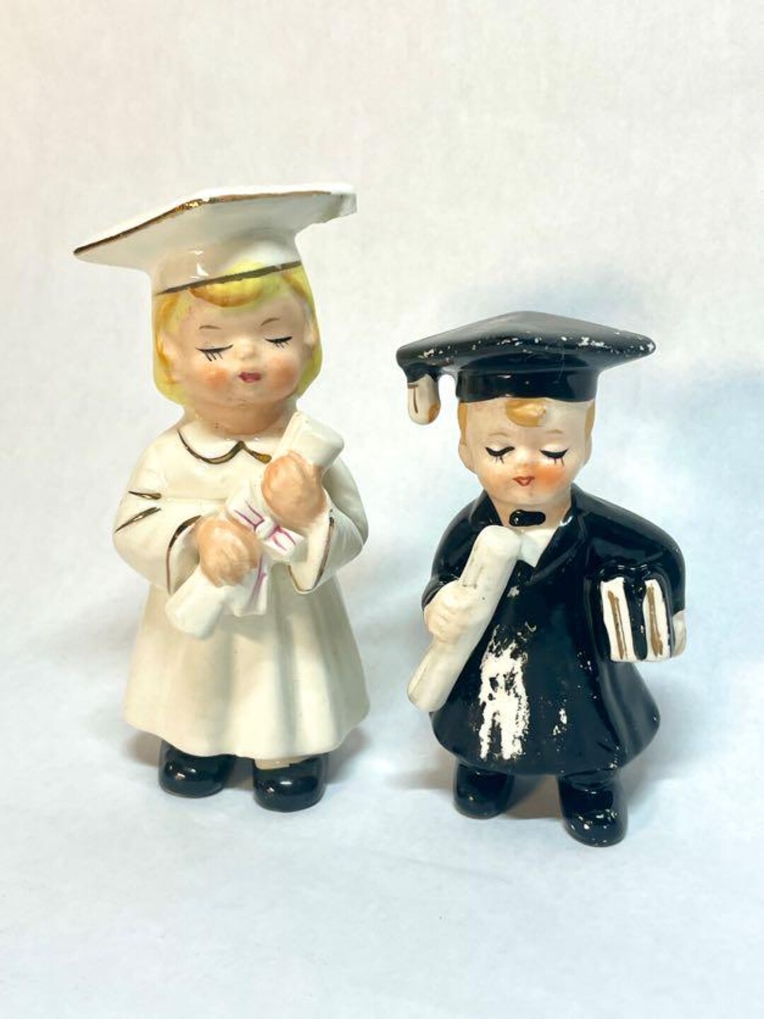 Vintage Japan Graduation Boy & Girl Figurine Graduate Statues J. L. Co ...