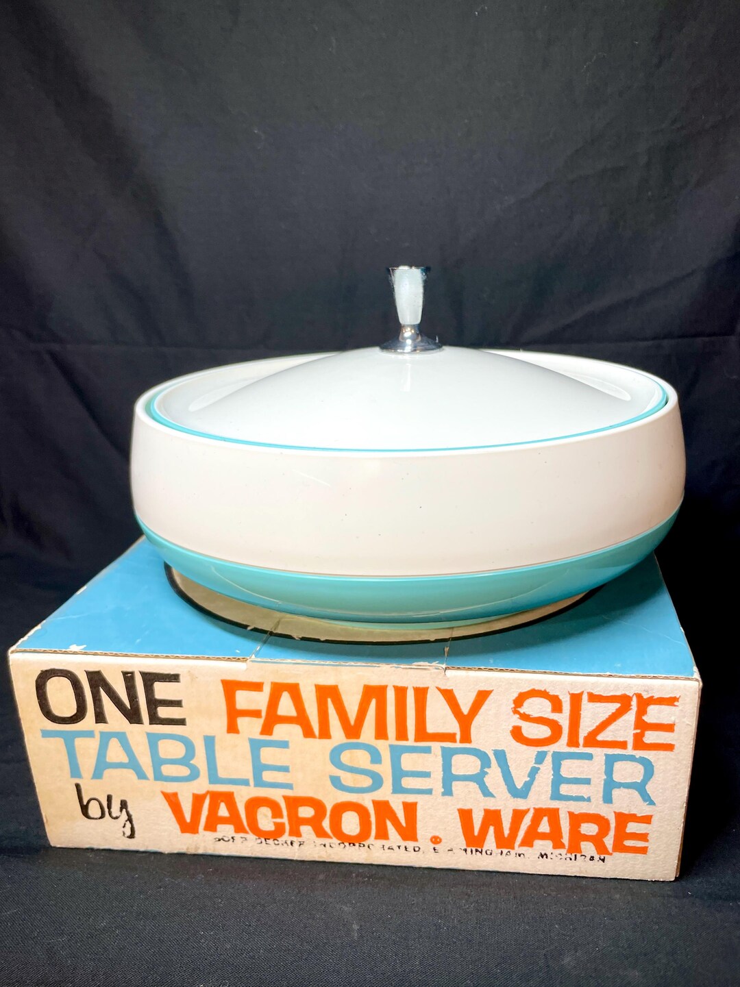 Teal VACRON WARE Bop Decker Vintage Table Server Covered Dish New in ...