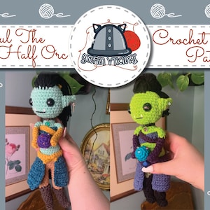 Urzul Half Orc Crochet Pattern, Crochet Pattern, Wizard Half Orc, Orc ...