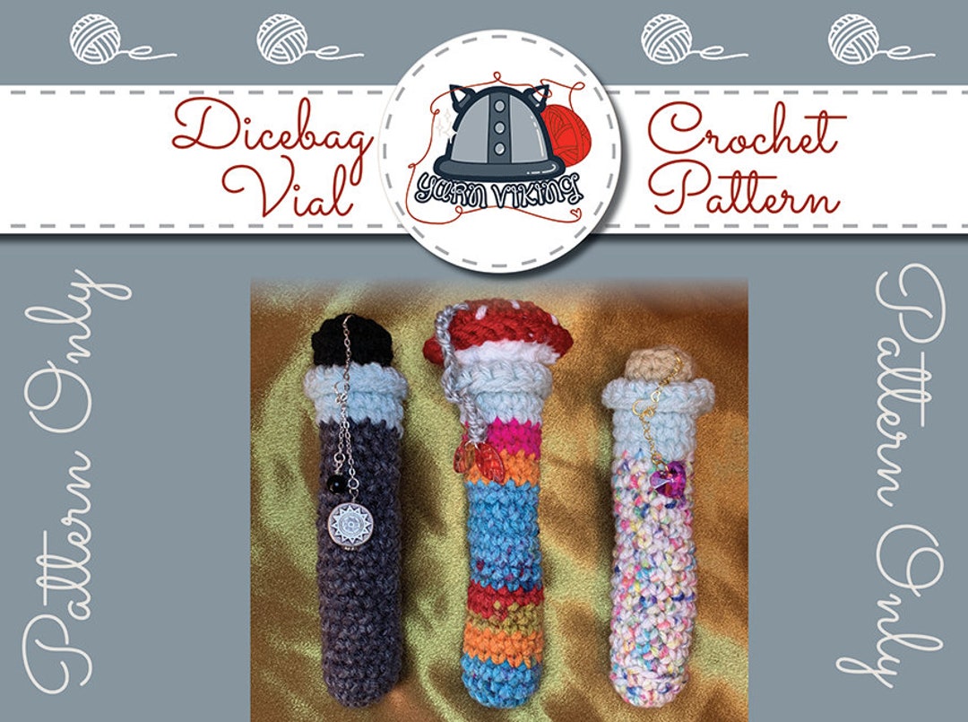 Vial Dice Bag Crochet Pattern, Holds 1 Set, Dnd, Tabletop Gaming, Dice ...