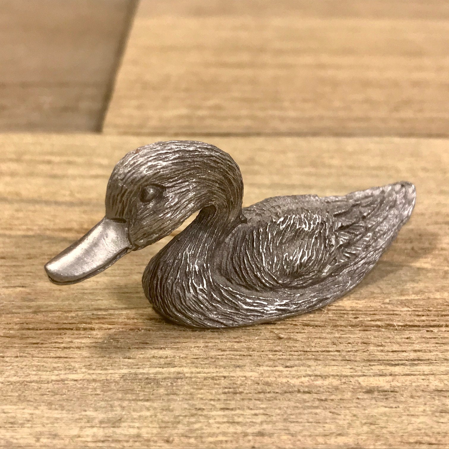 Vintage (1980's) Spoontiques Pewter Miniature Duck Figurine **FREE ...