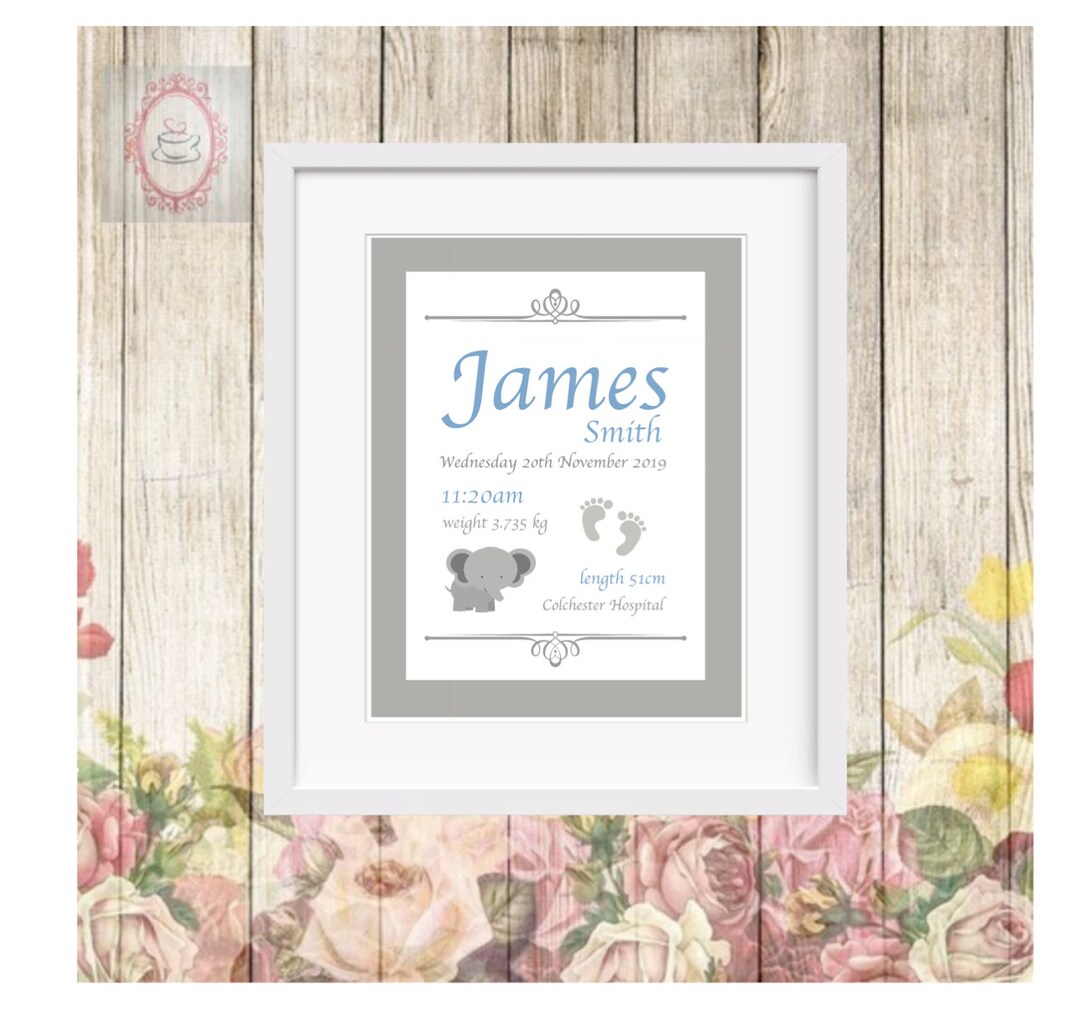 Newborn Baby Gift Frame New Baby A4 Size - Etsy