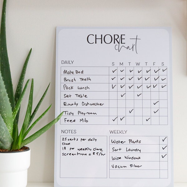 Chore Chart Chalkboard - Etsy
