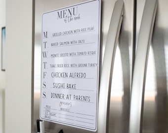 Magnetic Menu Planner Dry Erase Board Whiteboard Menu Planner Family ...