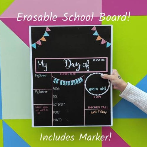 Reusable Back to School Chalkboard First Day of School Sign | Etsy