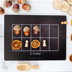 Tens / Math Frame Reversible Mini Learning Mat Learning - Chalk Crayon ...