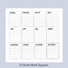 12 Month Printable Calendars - Modern Simple Bold Vertical - Etsy