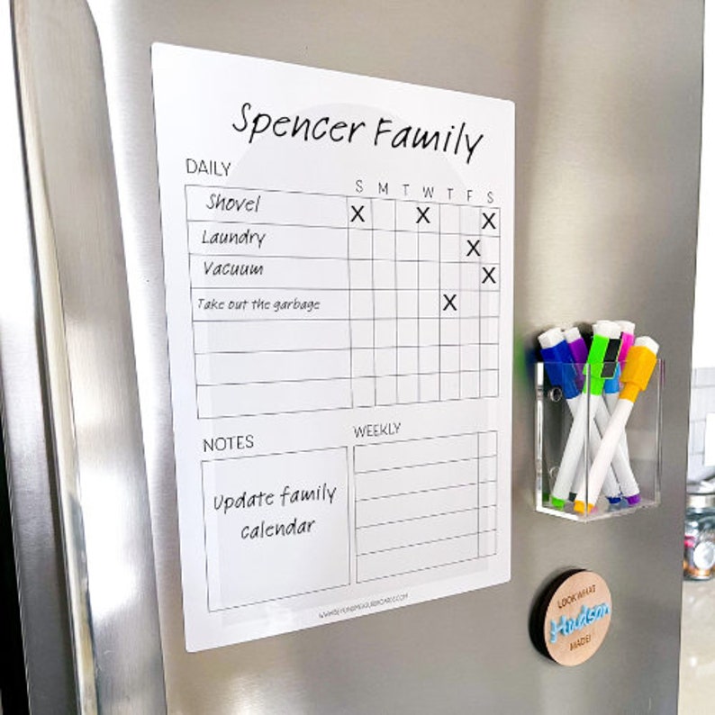 Magnetic Chore Chart Dry Erase Board Whiteboard Menu Planner - Etsy