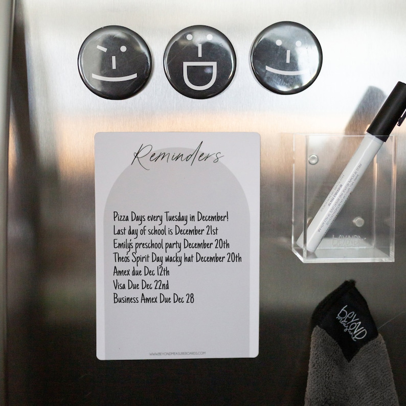 Magnetic Fridge Whiteboard | Reusable Family Reminder Board - Etsy