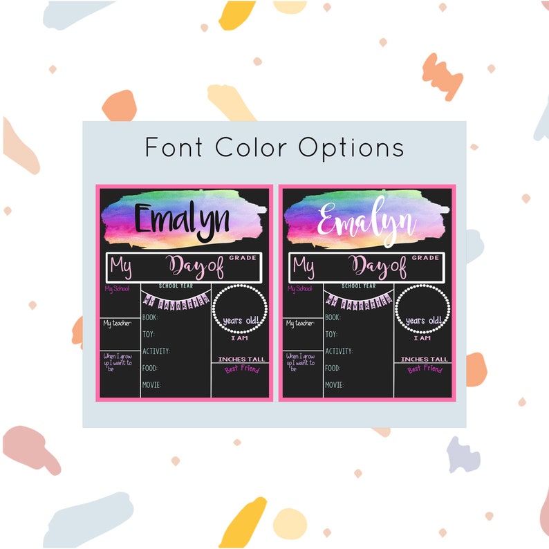 Back to School Erasable Board Rainbow Pastel Watercolor - Etsy