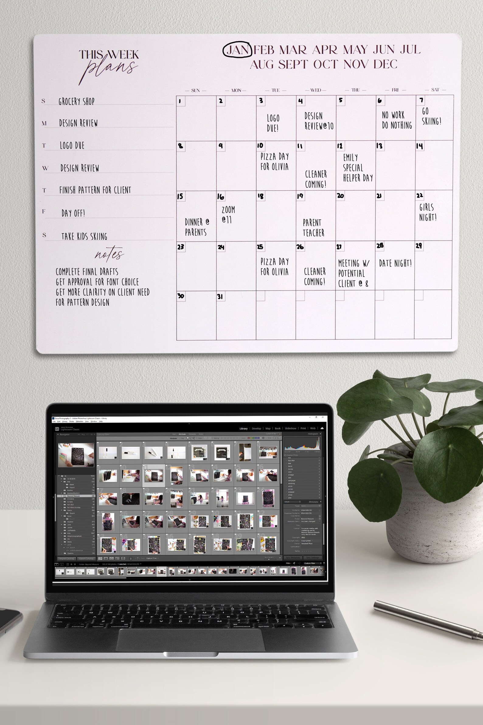 Command Center Reusable Calendar With Menu Planner| Whiteboard Calendar ...