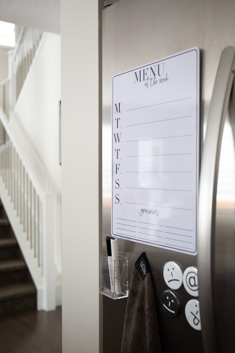 Weekly Menu Planner Dry Erasable | Whiteboard Meal Planner | Family ...