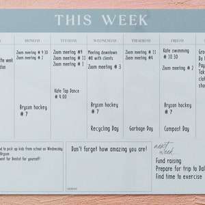 Weekly Planner Reusable Dry Erase | Weekly Whiteboard | Weekly Planner ...