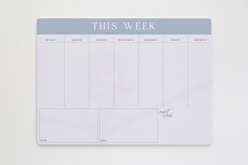 Magnetic or Wall Weekly Planner Whiteboard | Family Fridge Calendar - Etsy