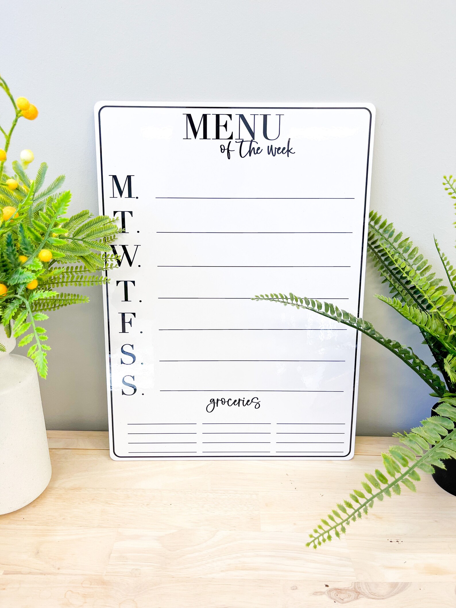 Weekly Menu Planner Dry Erasable | Whiteboard Meal Planner | Family ...