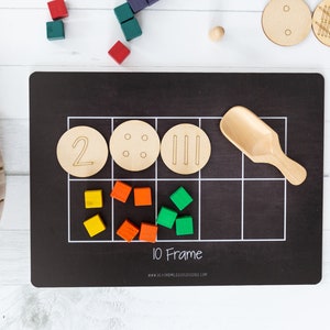 Tens / Math Frame Reversible Mini Learning Mat Learning - Chalk Crayon ...