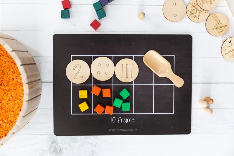 Tens / Math Frame Reversible Mini Learning Mat Learning - Chalk Crayon ...
