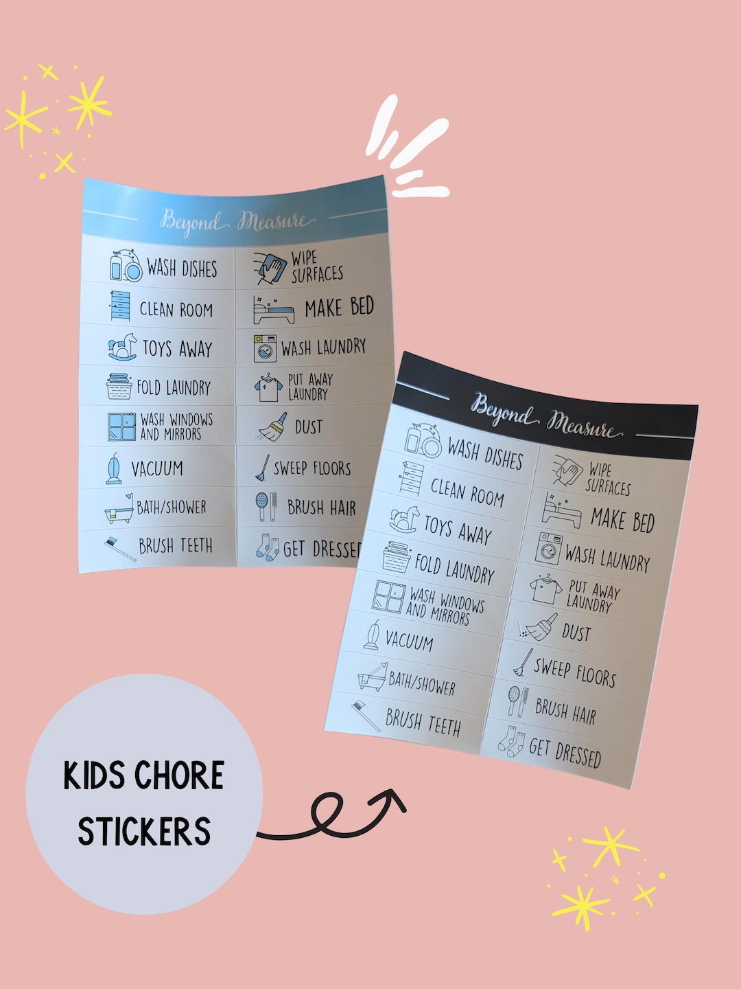 Children's Chore Chart Stickers - Single Set - Etsy